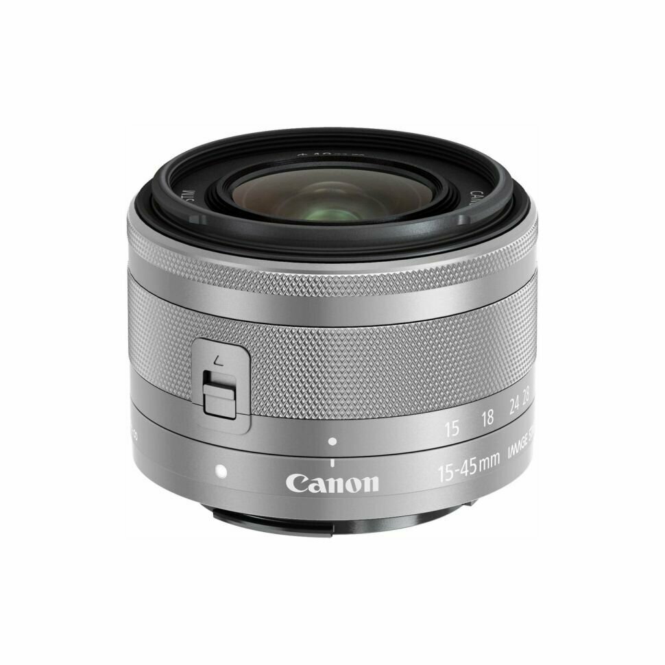 Объектив Canon EF-M 15-45mm f/3.5-6.3 IS STM, серебристый silver