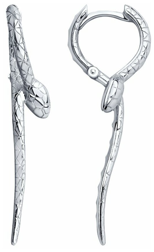 Серьги, серебро, 925 проба, родирование