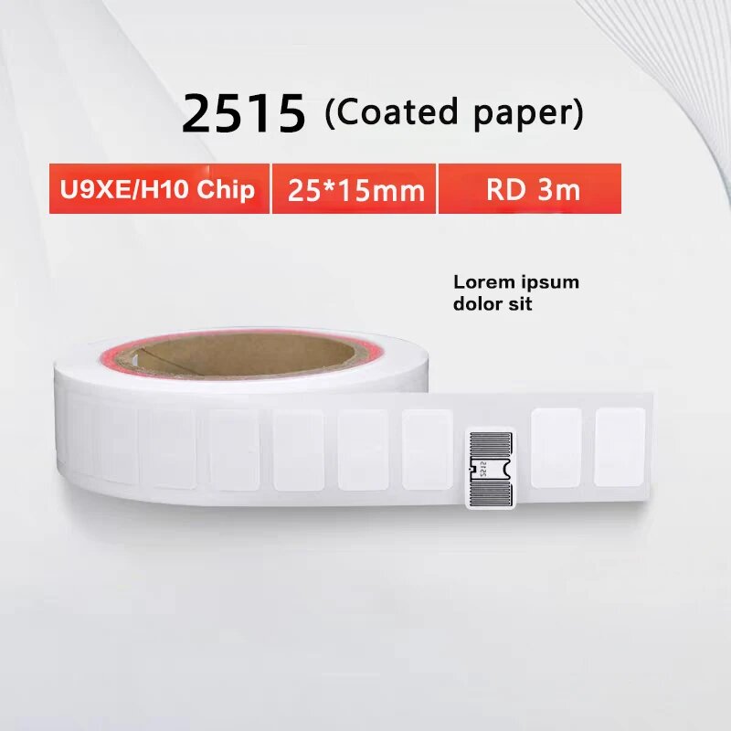 RFID метки 2515 (Coated paper) U9XE/H10 Chip 25*15mm