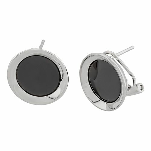 Серьги, серебро, 925 проба, оникс