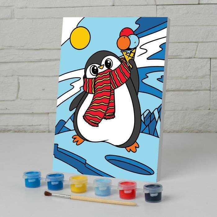 Картина по номерам "Пингвин" 21х15 см