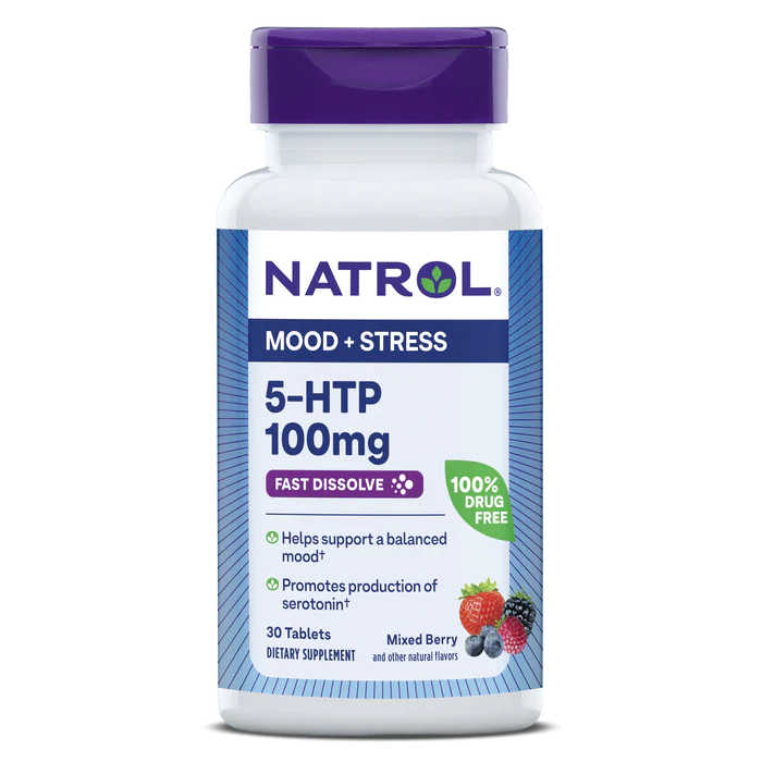Natrol 5-HTP 100 mg F/D Mixed berry 30 tabs /"5-гидрокситриптофан 100 мг быстрорастворимый ягодный микс" 30 табл