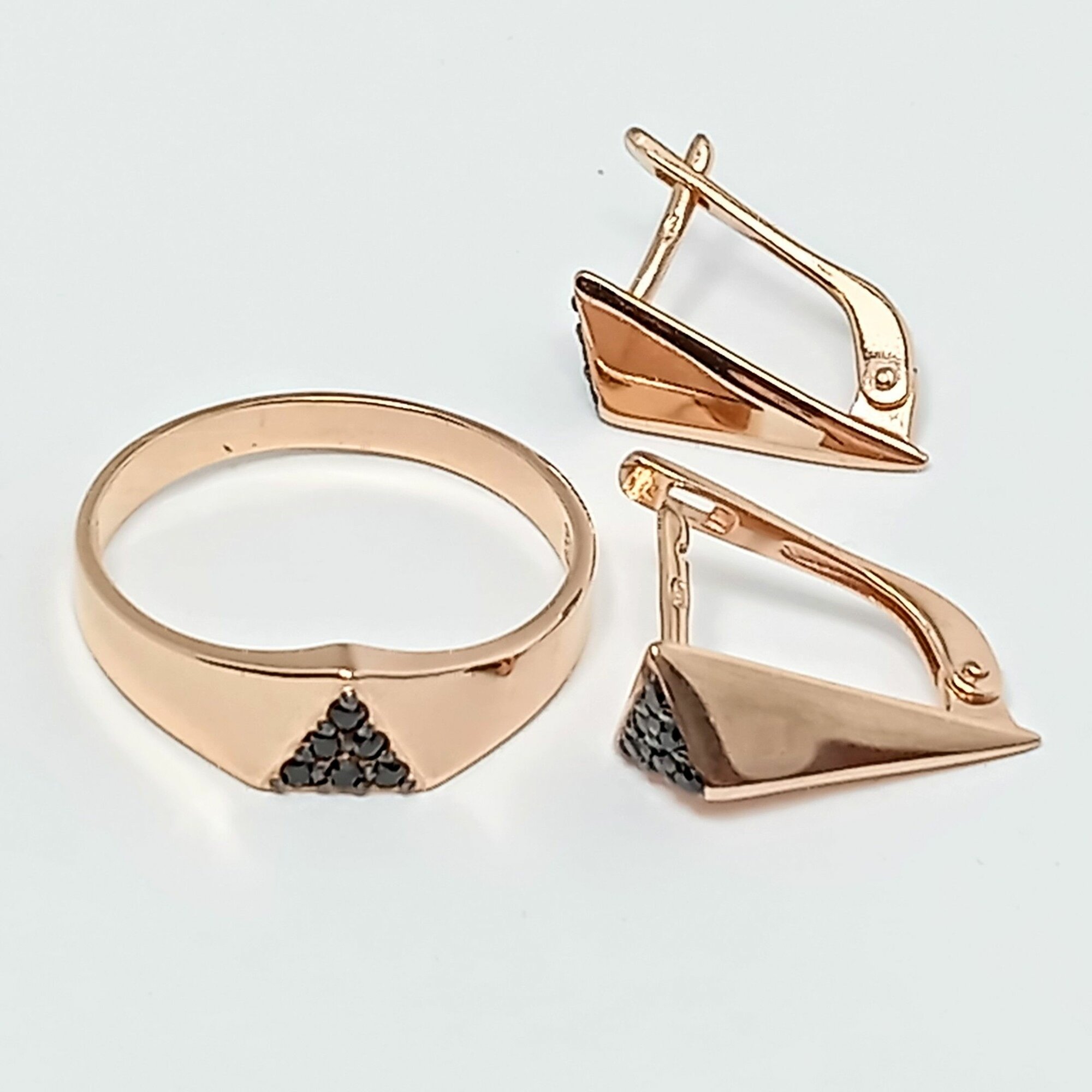 Ювелирный комплект, серебро, 925 проба, шпинель