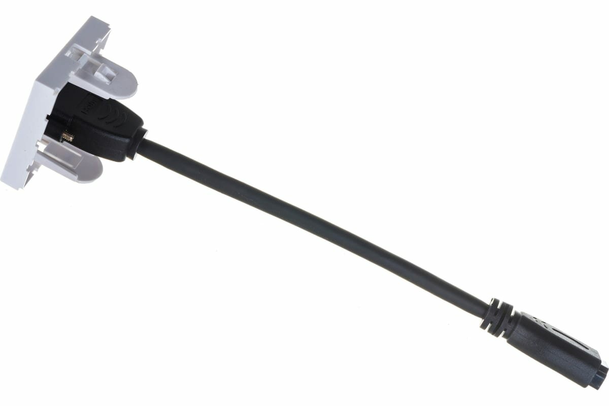 LANMASTER Вставка Mosaic 45x45 с адаптером HDMI , мама-мама, белая LAN-SIP-23HDMI-WH