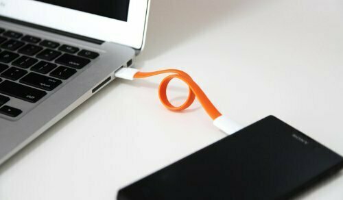 Кабель Magnet Trim, Micro USB, интерфейсный, оранжевый, 0,06 м — фото 1