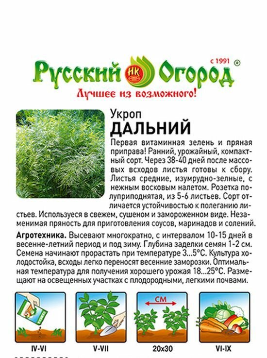 Укроп Дальний, семена укропа для посадки. Русский Огород. — фото 1