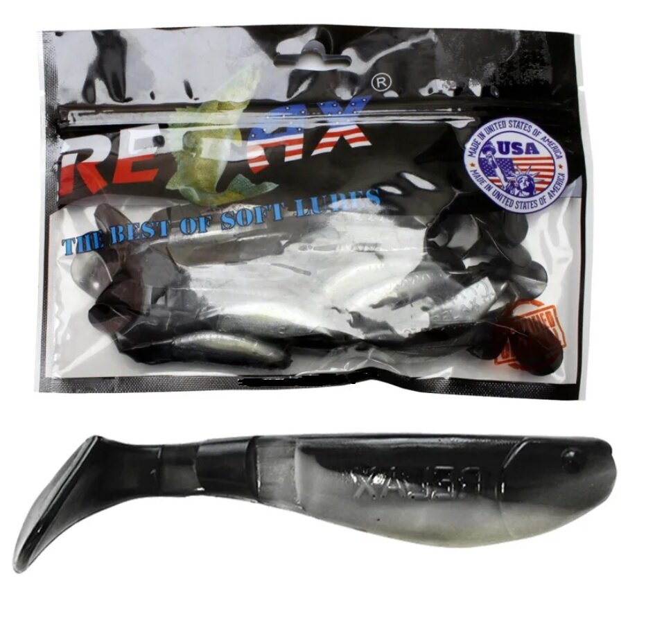 Мягкая силиконовая приманка риппер RELAX KOPYTO LAMINAT 3 (7,5cm) цвет L016 (White Pearl, Black, Laminated) 1 уп. по 10 шт.