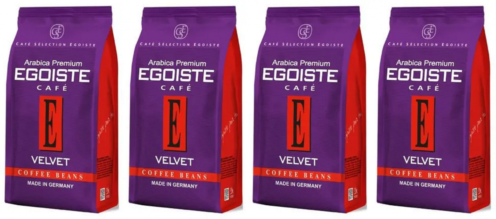 Кофе Egoiste "Velvet", в зернах, арабика, средняя обжарка, 200г х 4шт