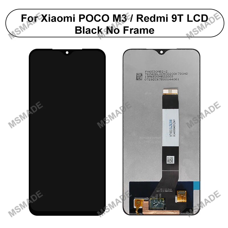 6,53-дюймовый IPS ЖК-дисплей Для Xiaomi Poco M3 Redmi 9T — Замена Емкостного Сенсорного Экрана, Совместимого С M2010J19CG