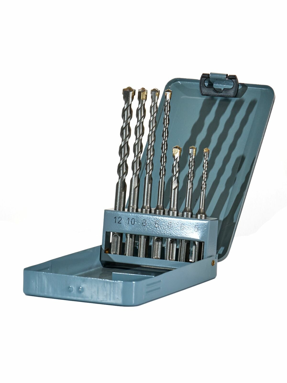 Набор буров по бетону SDS-plus METALLICA Optima 5/6/8х110мм, 6/8/10/12х160мм, 7шт в металл. коробке