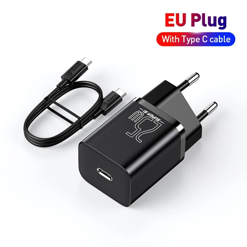 Портативное Зарядное Устройство Baseus 25W USB-C С Быстрой Зарядкой И Протоколом PD Для iPhone 15/14/13 Pro Max, Samsung S22