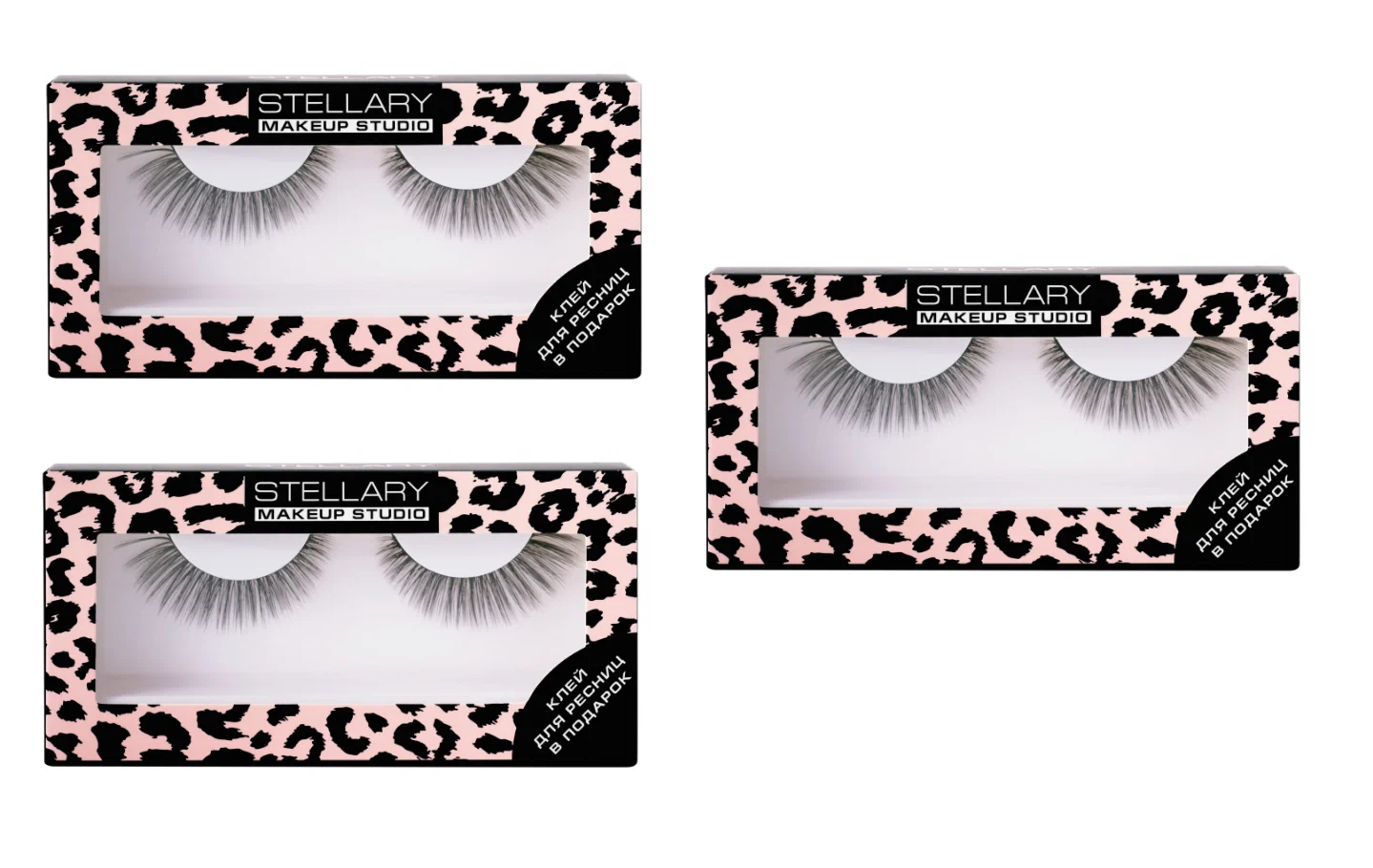 Набор накладные ресницы с клеем Stellary Starlette 3 шт