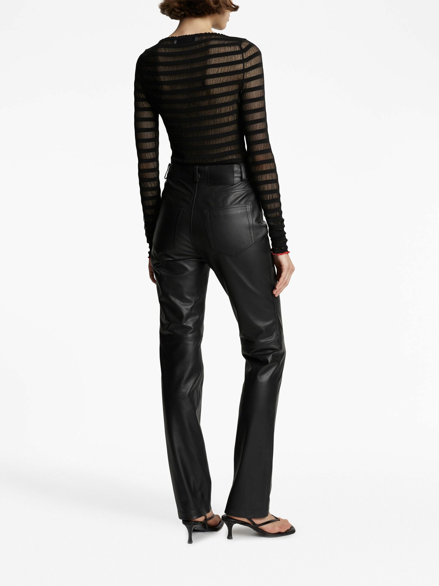 Топ Proenza Schouler White Label Striped sheer top, размер 0 — фото 1