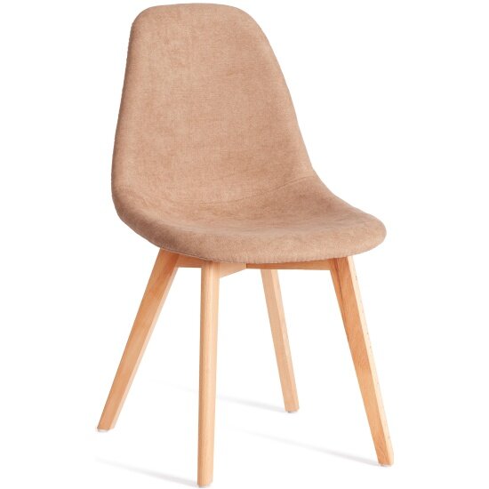 Стул Tetchair Стул CINDY SOFT (mod. C1021F1-1) фактурный велюр/дерево бук, 55 х 48 х 83 см, Бежевый LY1701-4 / натуральный 4 в 1 уп.