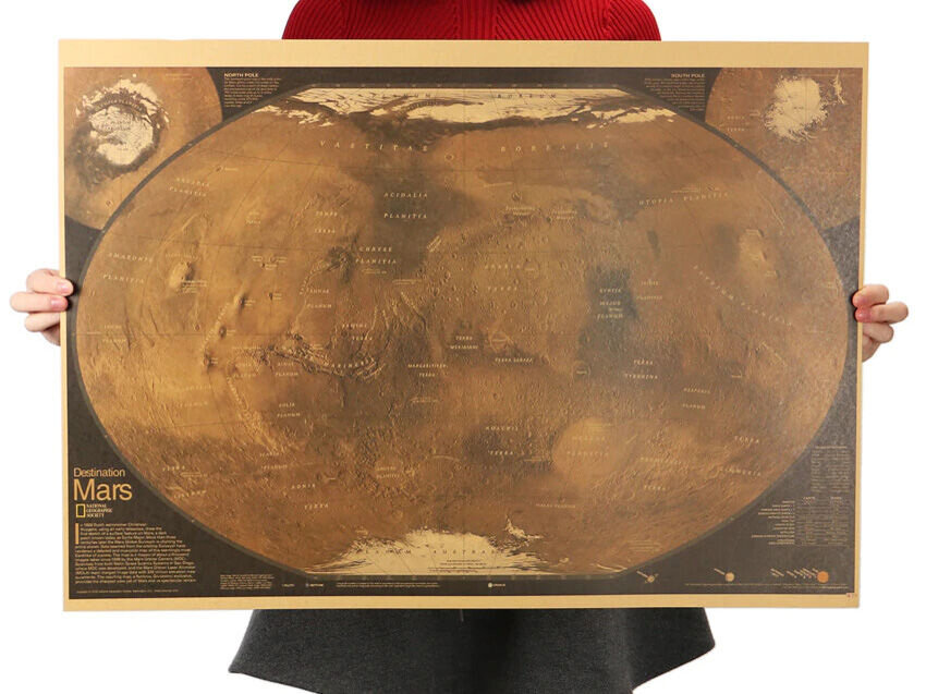 Плакат «Карта Марса» (71х47)