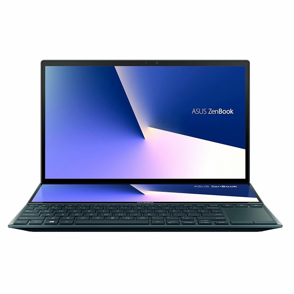 14" Ноутбук ASUS ZenBook Duo 14 UX482EGR-HY355W (90NB0S51-M001E0) синий - 1920x1080, IPS, Intel Core i7-1195G7, ядра: 4 х 2.9 ГГц, 16 ГБ, SSD 1024 ГБ, GeForce MX450 - 2 ГБ, Windows 10 Home