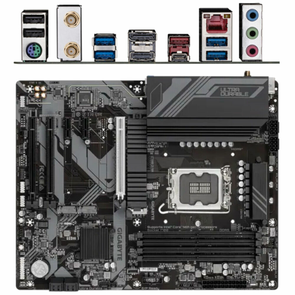 Материнская плата Gigabyte Z790 D AX Z790 Socket-1700 4xDDR5, 4xSATA3, RAID, 3хM.2, 3xPCI-E16x, 5xUSB3.2, 1xUSB3.2 Type C, DP, HDMI, WiFi, 2.5Glan, ATX