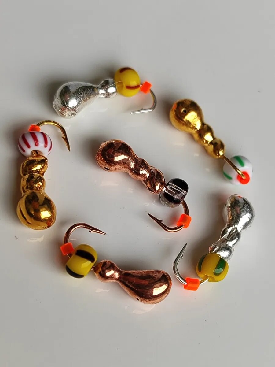 Мормышка безнасадочная Муравей арбузный микс 6 шт.