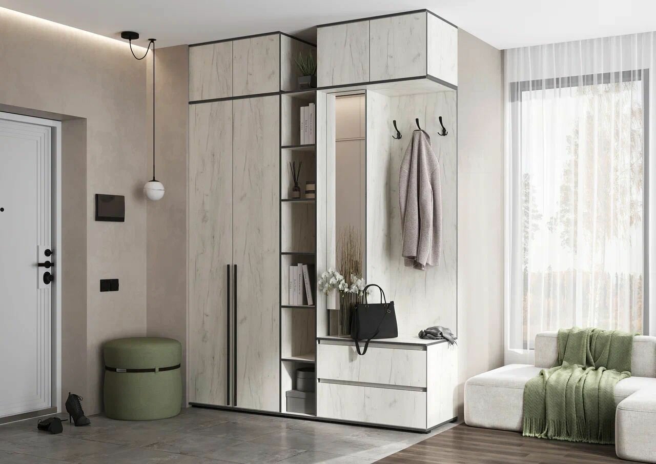 Комплект мебели для прихожей Норд (комп.14) Дуб крафт Белый