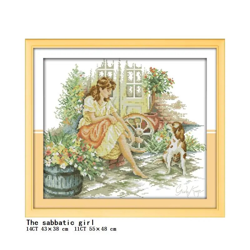Набор для вышивки крестиком Joy Sunday The sabbatic girl 14CT R428