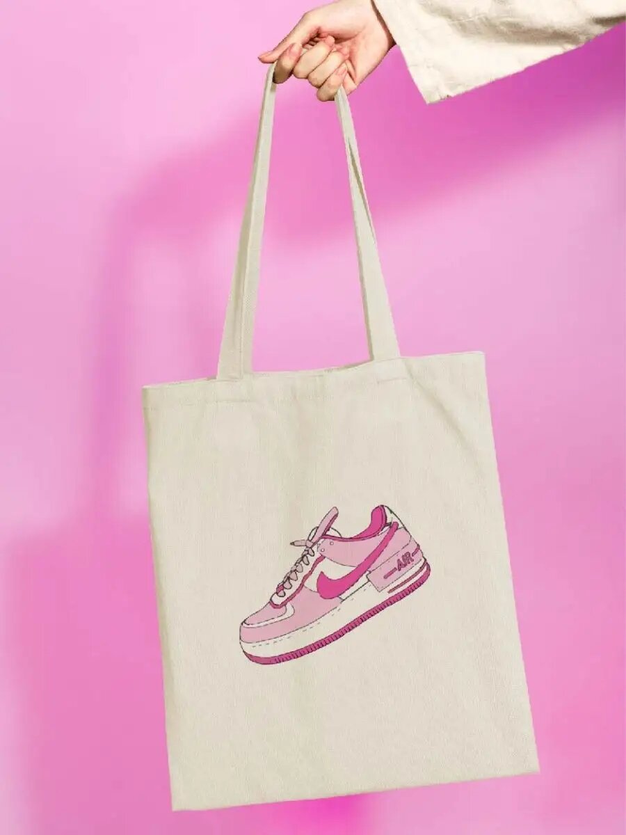 Сумка шоппер  на плечо холщевая с принтом антибренд Гуси