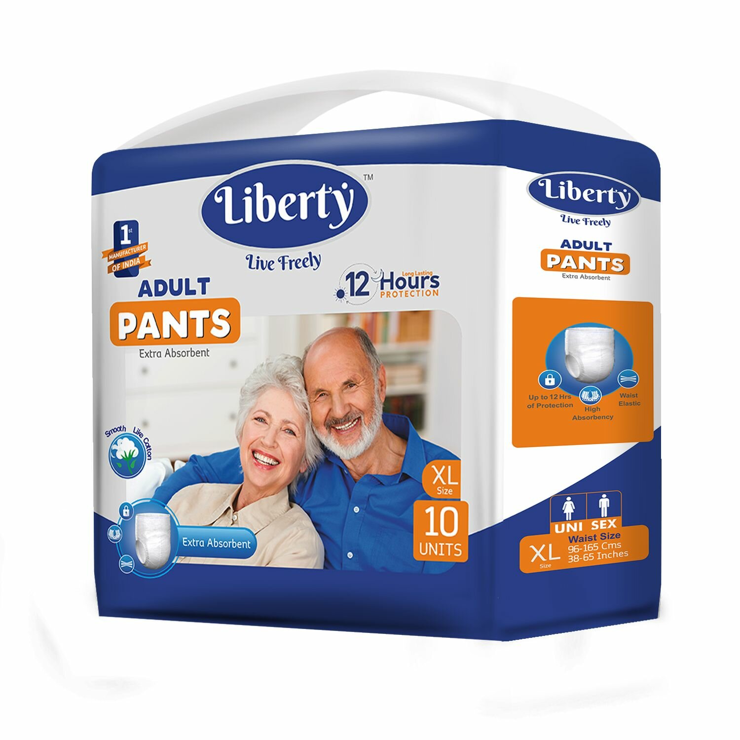 Подгузники трусики для взрослых XL объем талии 96-165 см 10 шт Liberty Premium Pants