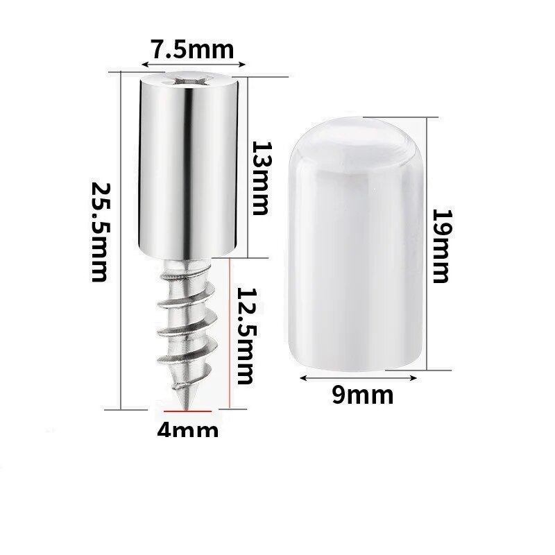 Крестообразные саморезы для шкафов из нержавеющей стали 12set, Transparent