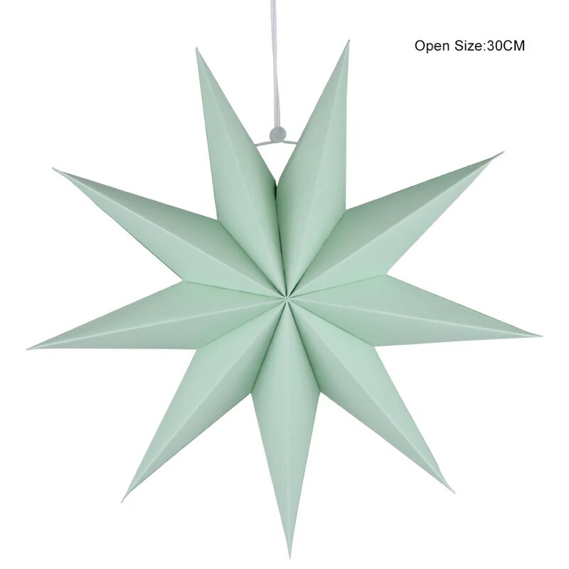Бумажные звезды для декора 30 см Зеленый, Mint Green
