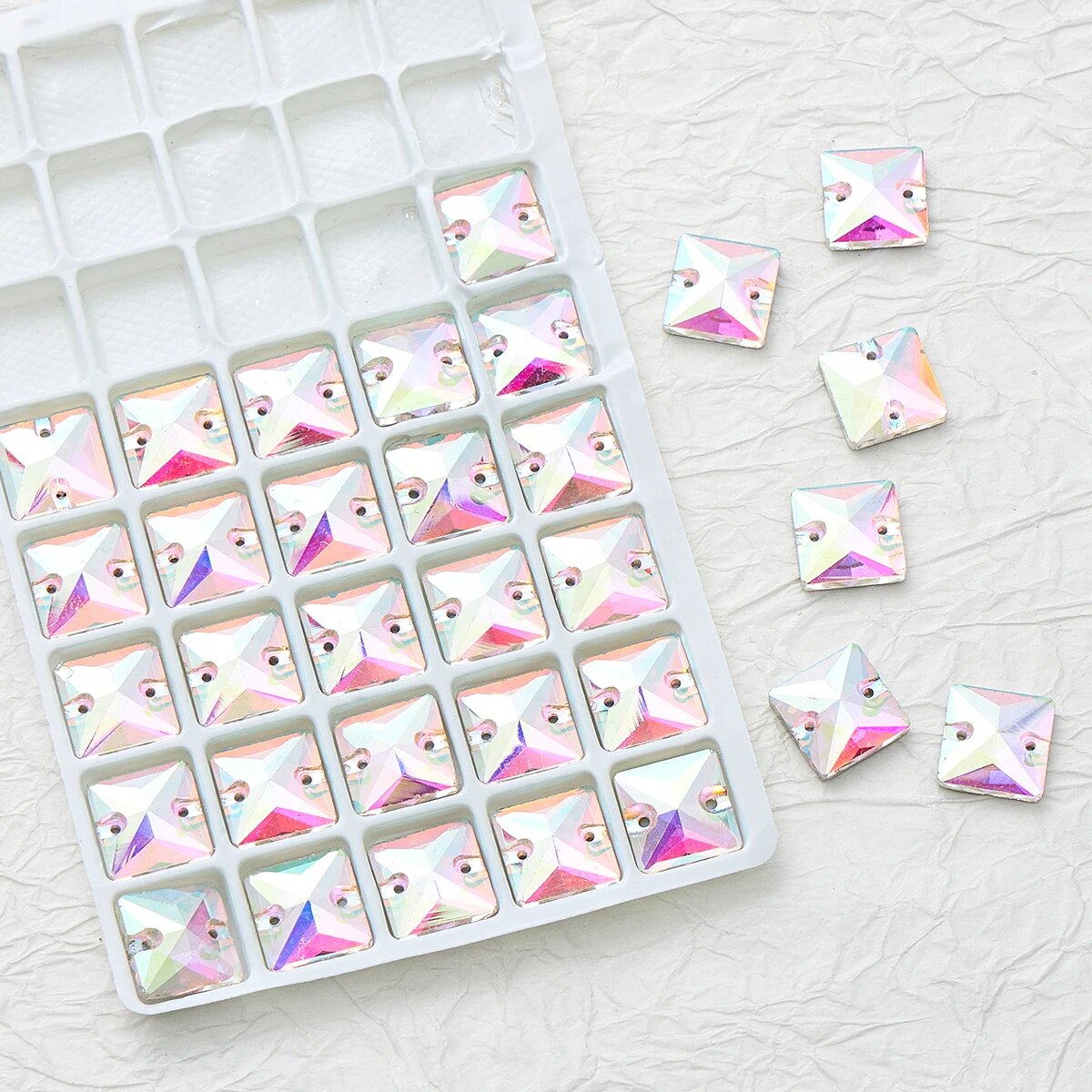 By.jjc квадратные стеклянные стразы 8-22 мм 22mm 15pcs