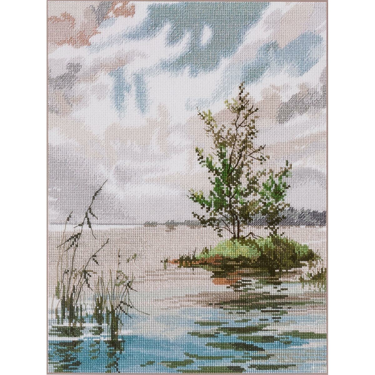 Набор для вышивания крестиком Овен 'Отражение', 24*35 см, на белой канве