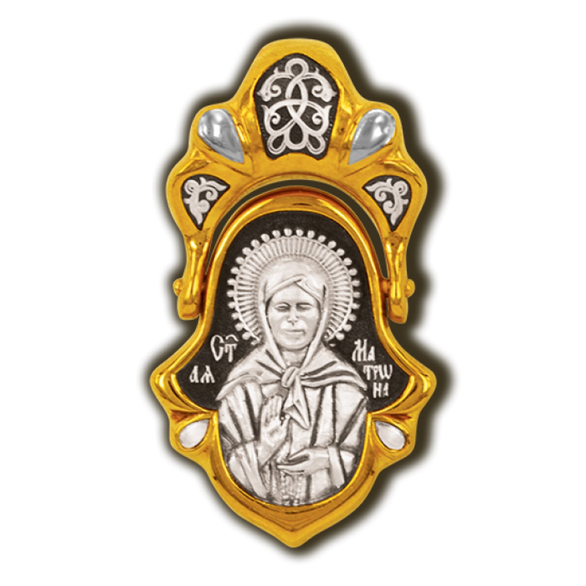 Иконка, серебро, 925 проба, золочение