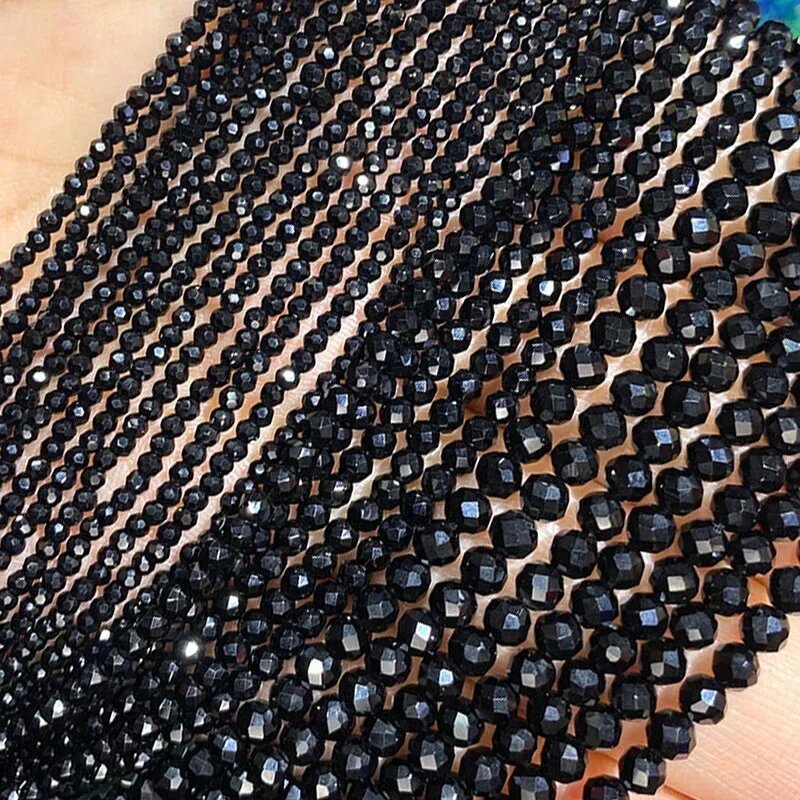 Каменные бусины YWROLE 2 3 4 мм набор Черный, 2mm about 170pcs, black onyx