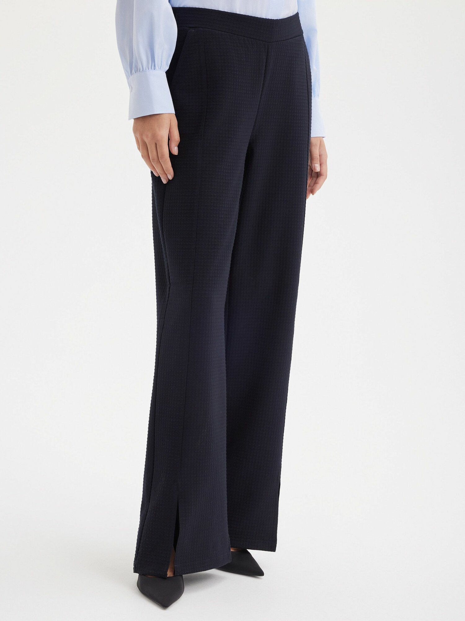 Брюки палаццо ELISA.AND.ME Осень-зима 2024, размер L, синий — фото 1