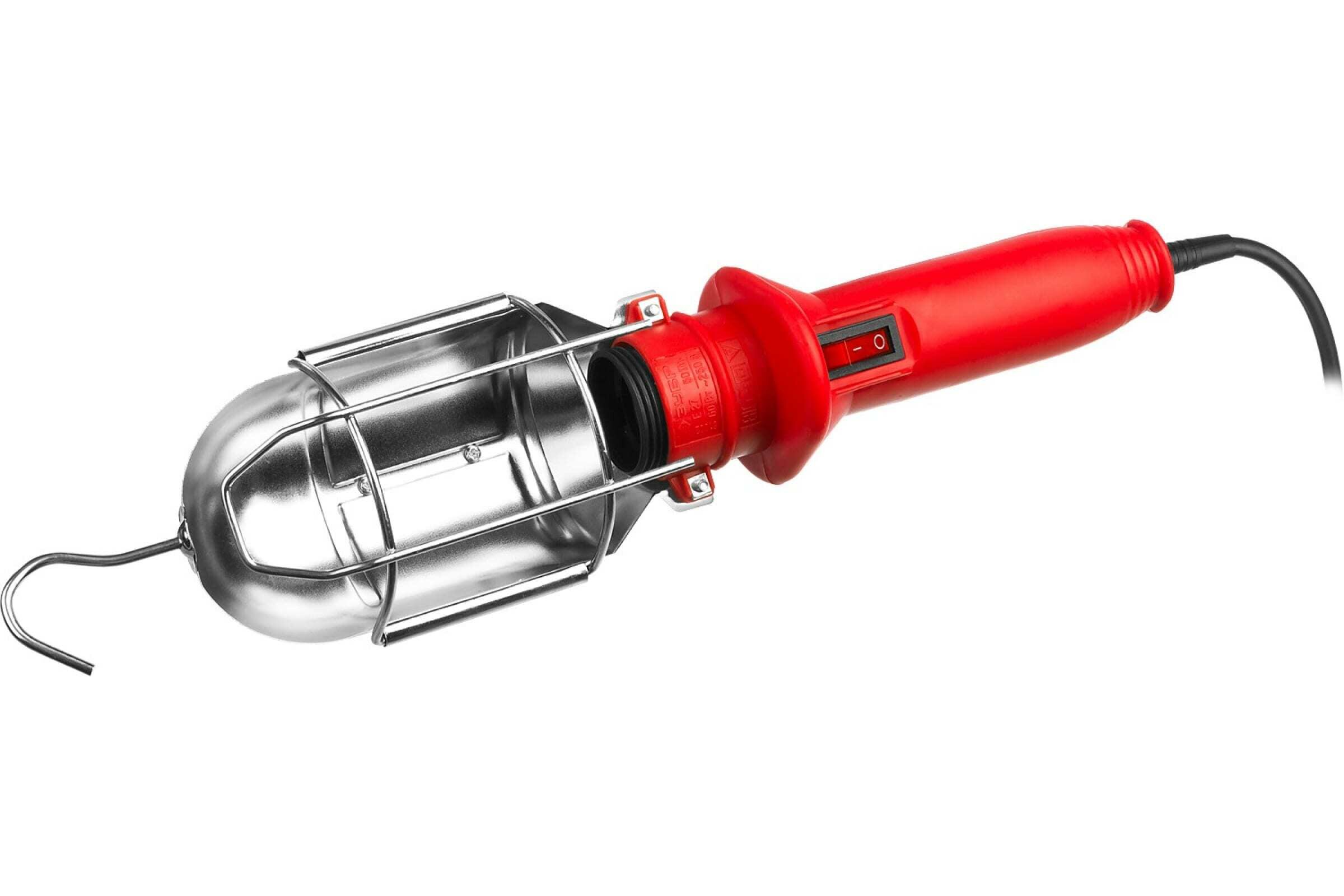 Светильник переносной с выключателем, 5м, 60 Вт/220В, ЗУБР