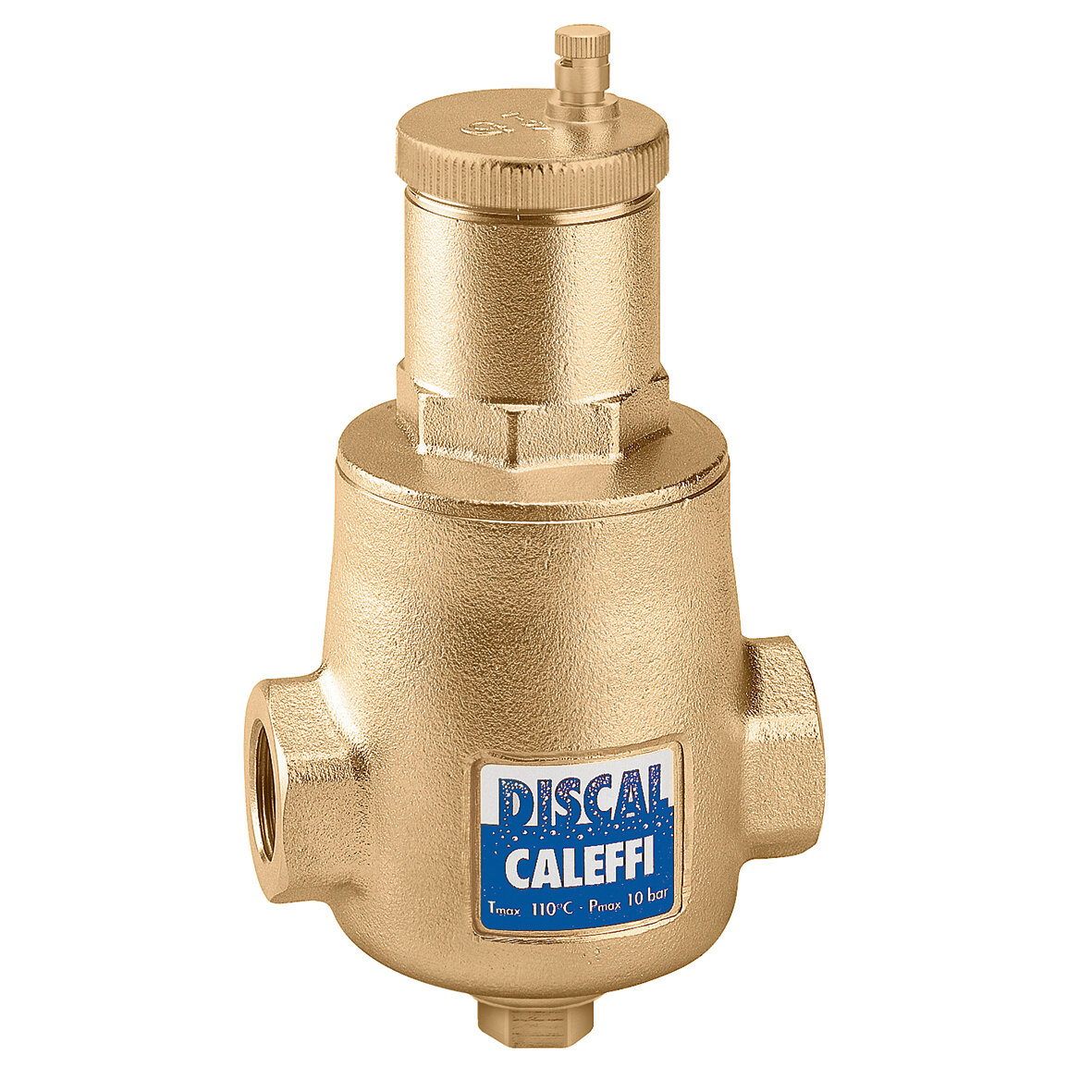 Деаэратор трубопровода Caleffi Discal 551 3/4, автоматический, латунный, прямой