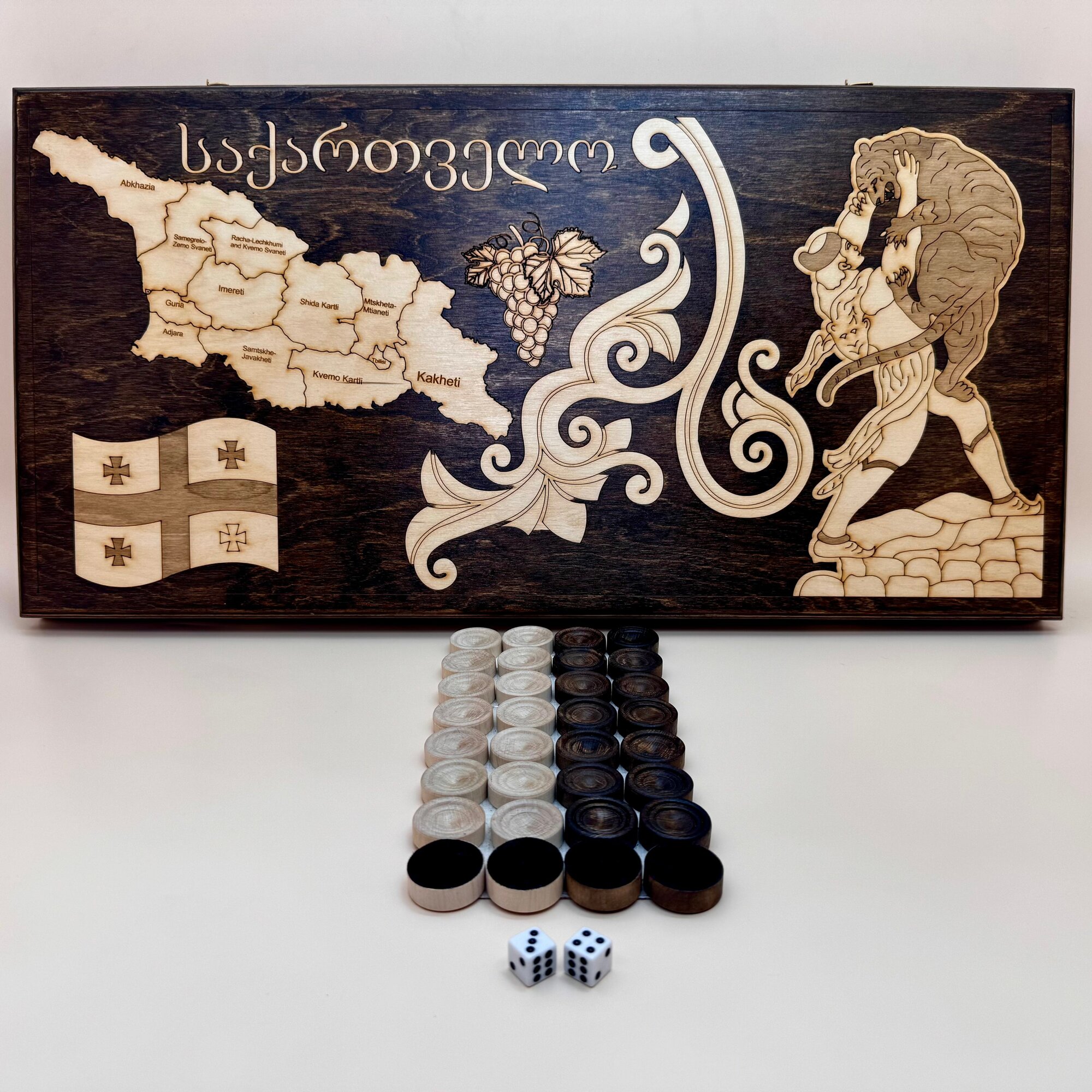 Нарды Деревянные "Родина Грузия" большие 60см