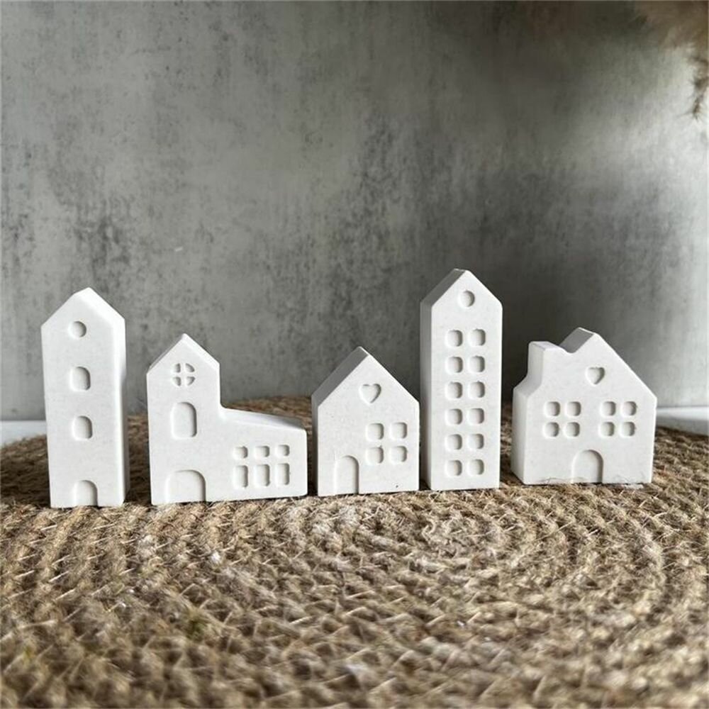 Формы для гипса и эпоксидной смолы силиконовые в виде мини-домиков