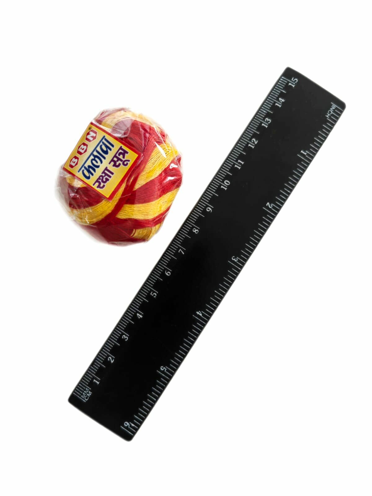 KALAVA Mauli, BBN (калева Маули нить, красная и жёлтая, 100% хлопок, клубок 4,5*3 см.), 1 шт.