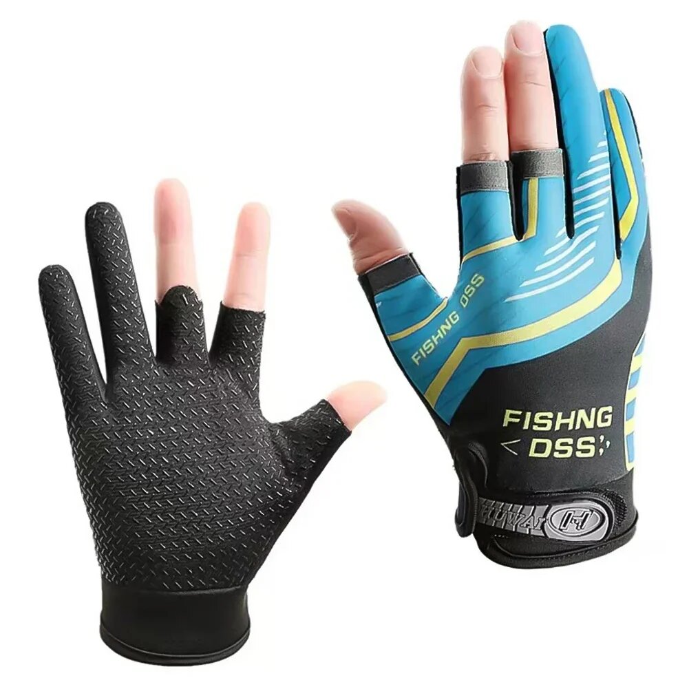Высококачественные рыболовные перчатки для мужчин, летние солнцезащитные перчатки для рыбалки Синий
