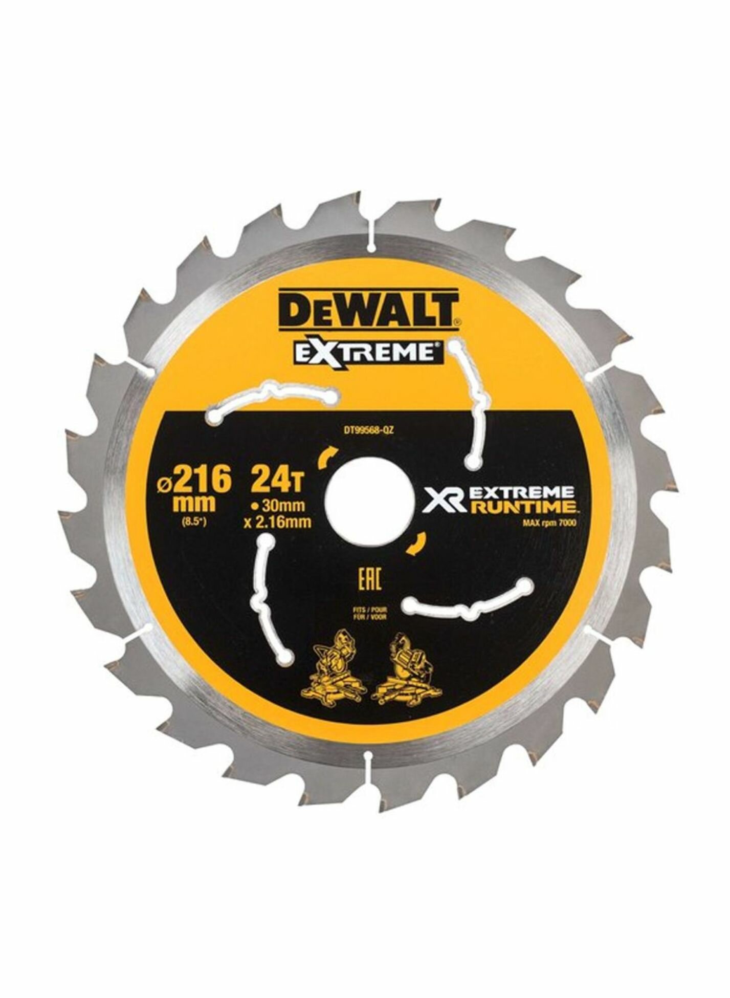 Пильный диск DEWALT XR DT99568, 216 мм, 24 TPI