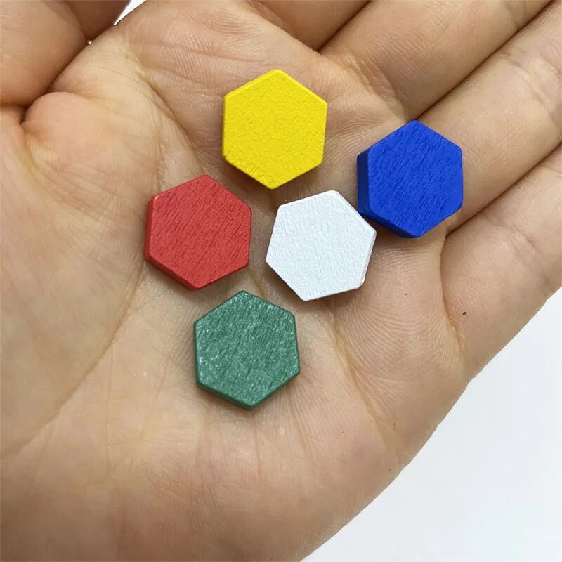 Деревянные шестиугольные маркеры для игр, 50 шт, tell us the color