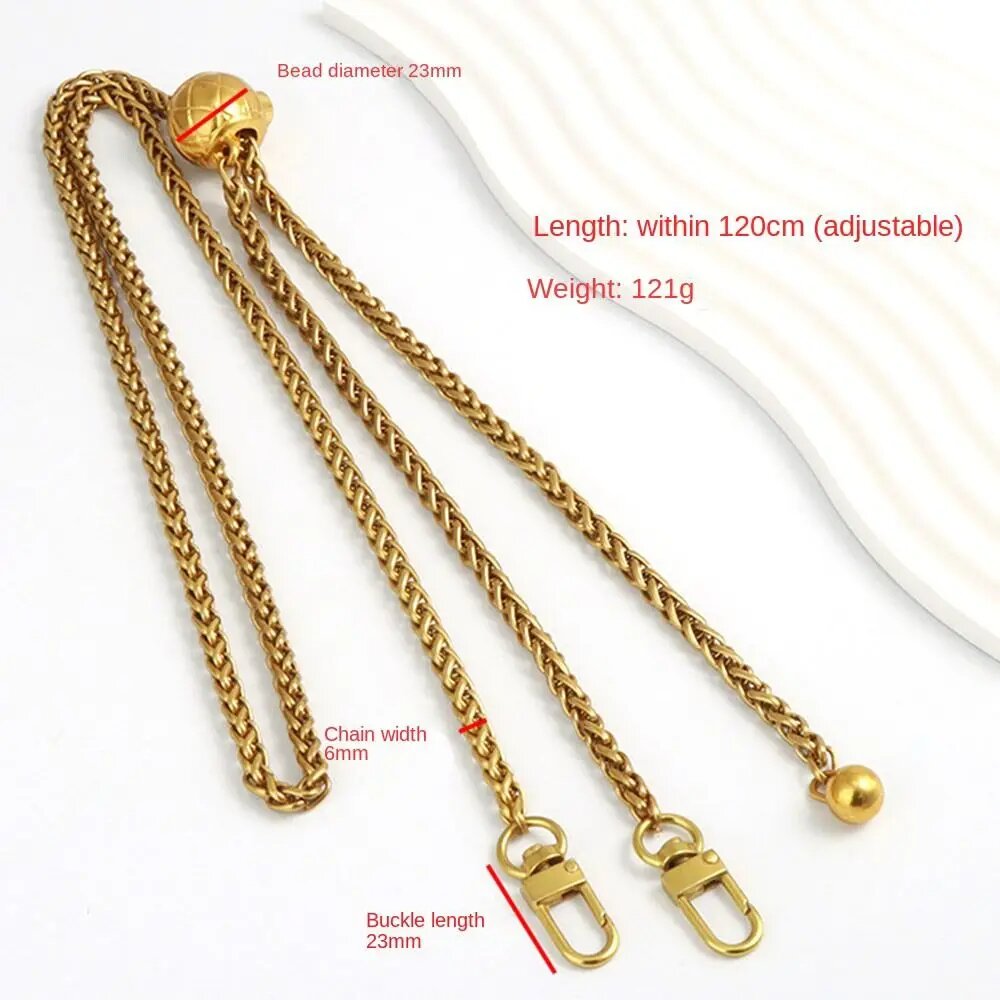 Цепочка для сумки old gold, 120см, вес 121г