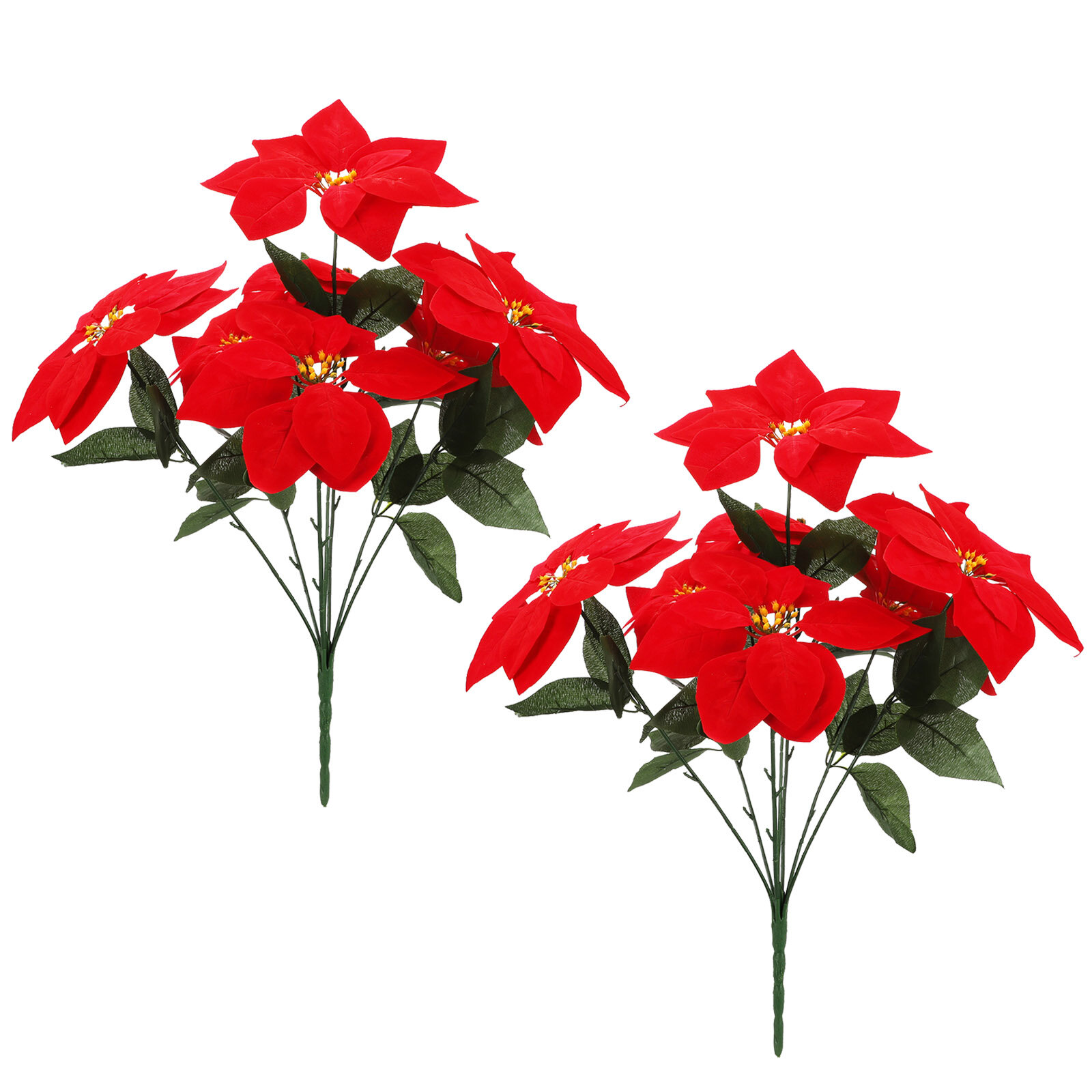 Artificial Poinsettia Simulation Christmas Flowers Red Silk Fake Flower Decoration