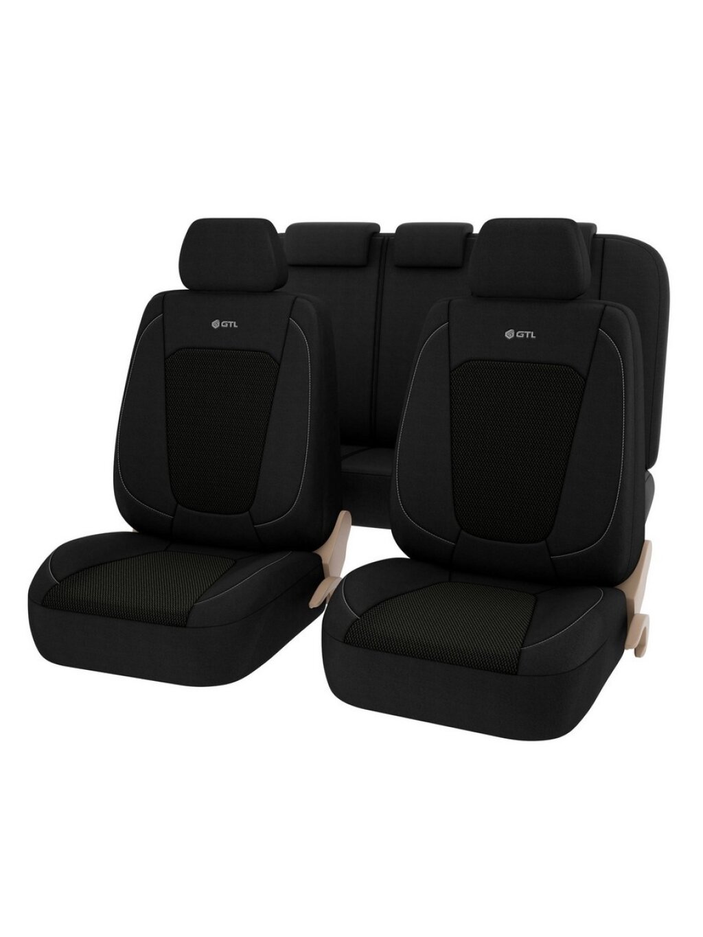 Чехлы автомобильные PSV 134806 Велюр, Полиэстер черный 8 предметов