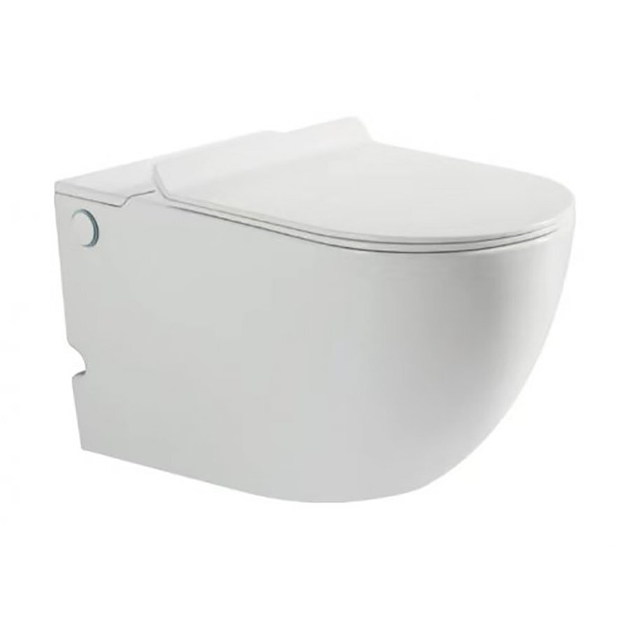 Унитаз подвесной SantiLine Selin SL-5031 безободковый, с крышкой микролифт, белый