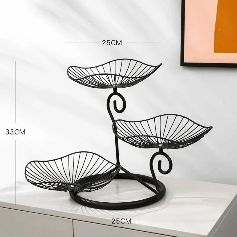 Конфетница "Ар-деко", трехслойная, железная, чёрная, 33х25х25 см