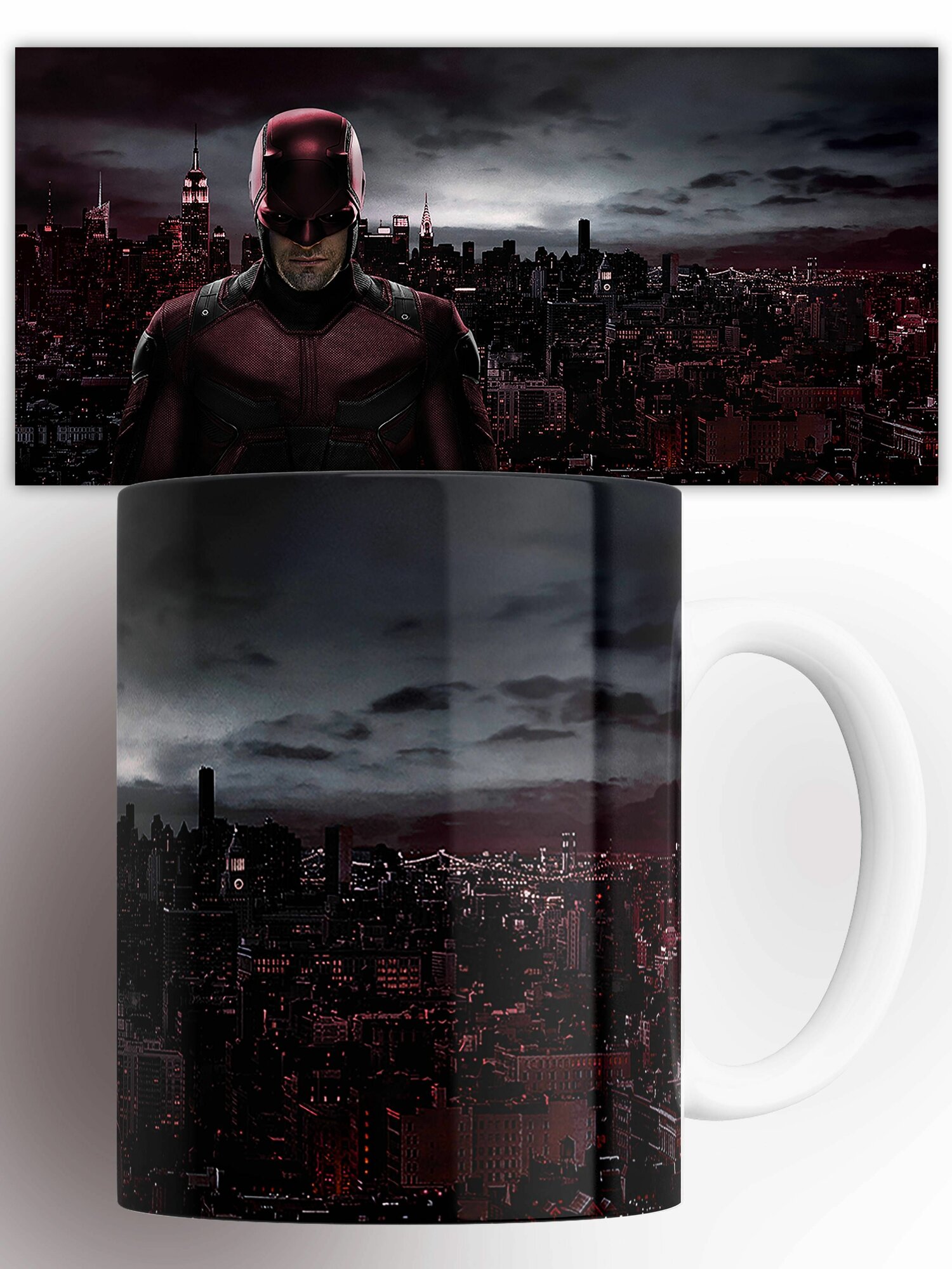 Кружка Сорвиголова Daredevil Мэттью Мёрдок Marvel Марвел , с принтом на подарок 330 мл