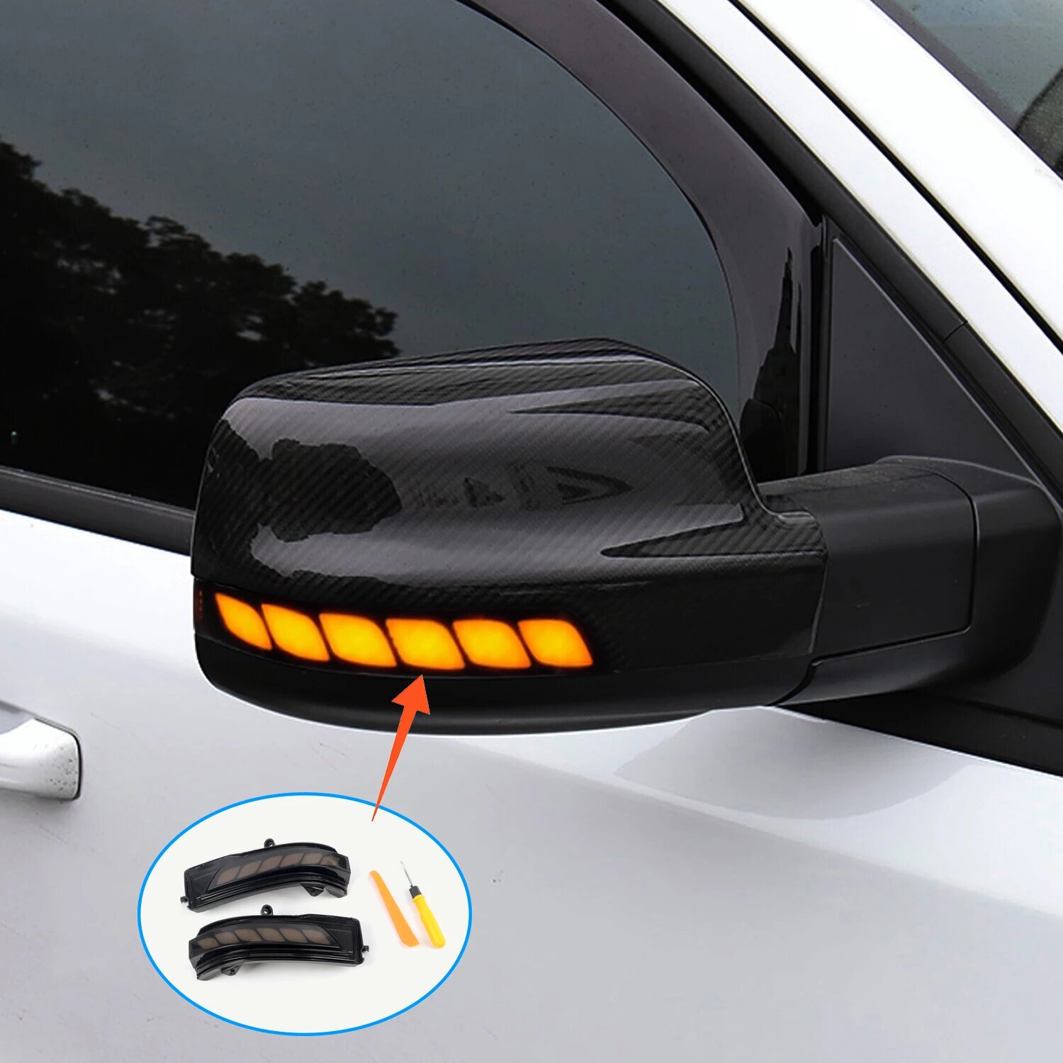 Подходит для Dodge RAM 1500 TRX 2019-2024, автомобильный Стайлинг, светодиодные последовательные динамические боковые зеркала, указатели поворота, индикатор, мигалка