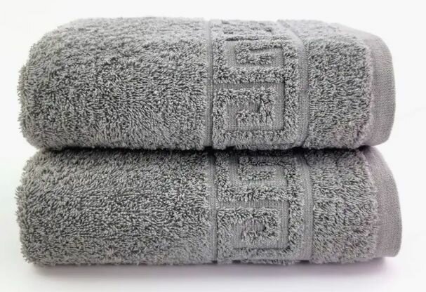 Набор банных полотенец 40x70 см. 2 шт Хлопок 100% 430г/м2, серый