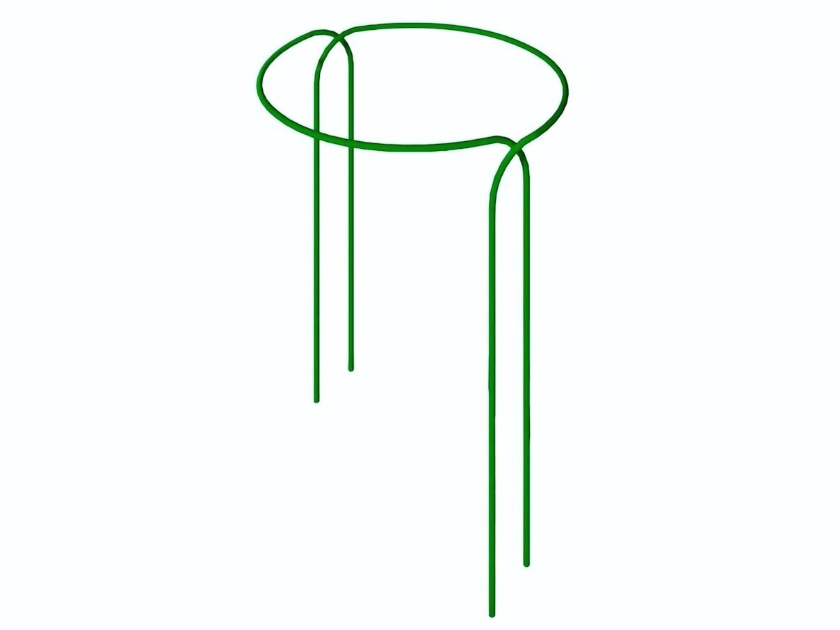 Кустодержатель металлический для кустов, комплект 2шт, диаметр 40 см, высота 50 см, зеленый